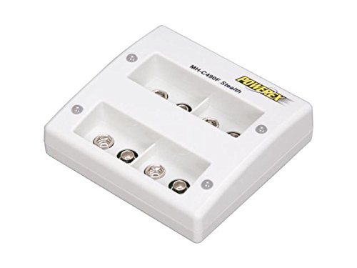Powerex MH-C490F Stealth Two-Hour Compact 4-Bank NiMH Battery Charger Bundle with Two 9.6V Batteries