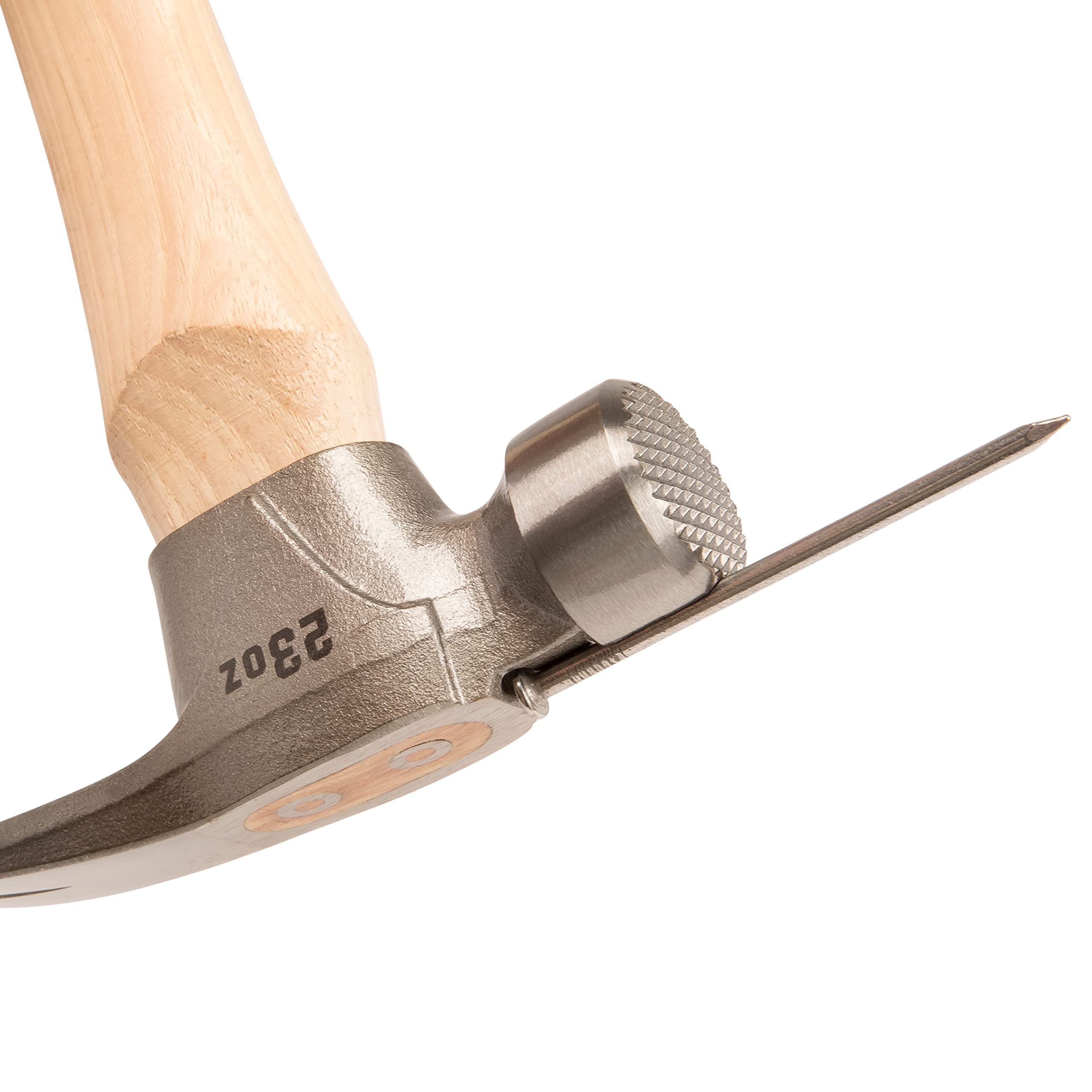 ESTWING Pro California Hammer - 23 oz Rip Claw Hammer with Milled Face & Hickory Wood Handle - MRW23LM