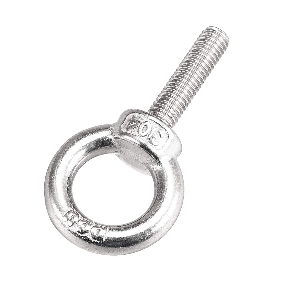 uxcell Lifting Eye Bolt M8 x 30mm Male Thread 304 Stainless Steel for Hanging, Pack of 2