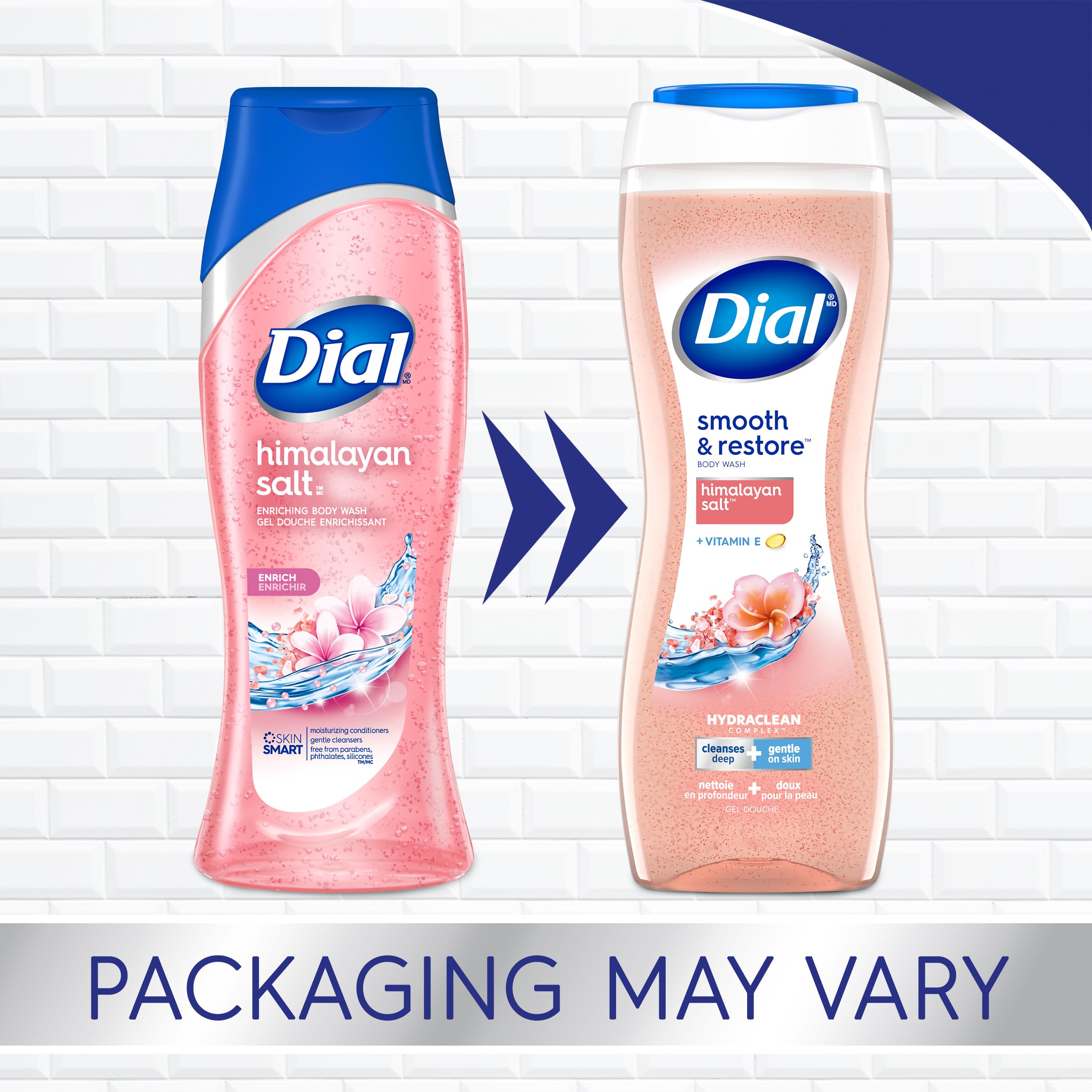 Dial Smooth & Restore Body Wash, Himalayan Salt, 21 fl oz (Pack of 4)