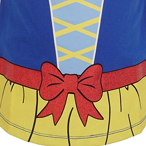 Disney Princess Little Girls 5 Pack Graphic T-Shirts Blue/Pink/Yellow 7-8