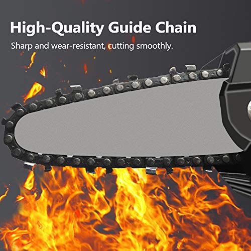AOEIUV 24V Cordless Chainsaw, Mini Lithium Battery Electric Pruning Saw, 4 inch One-Hand Chainsaw with 2Ah Battery and Charger, for Tree Branch Wood Cutting,1pcs Battery