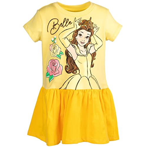 Disney Princess Belle Little Girls French Terry Dress Princess Belle Yellow 7-8