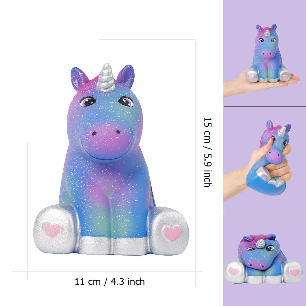 Anboor Squishies Unicorn Galaxy 5.9 inch Kawaii Scented Soft Slow Rising Squeeze Squishies Stress Relief Kids Toy