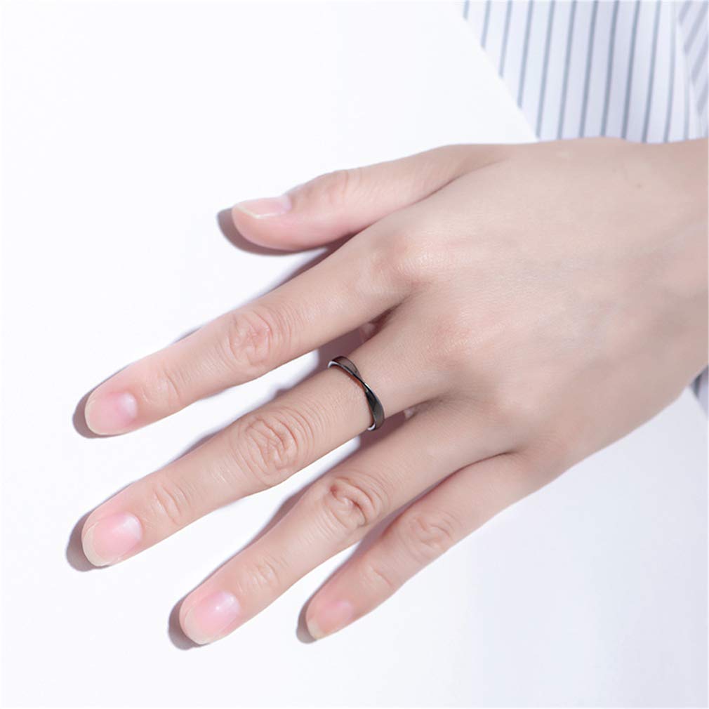 Ai.Moichien Wedding Bands Rings Adjustable Open Silver Plated Minimalism Mobius Women Promise Jewelry Gifts