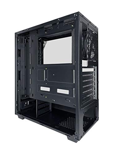 Apevia ENZO-PK Mid Tower Gaming Case with 1 x Tempered Glass Panel, Top USB3.0/USB2.0/Audio Ports, 1 x Black/White Fan, Pink Frame