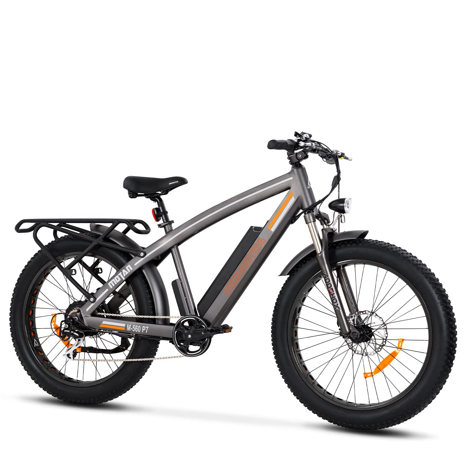 ADDMOTOR Electric Bikes for Adults, 75MI Long Range Mountain Ebike, 26"x4" Fat Tire EBike, M-560 P7 Electric Bicycles with 750W 20Ah Removable Battery, 23MPH, 7-Speed(Gray)
