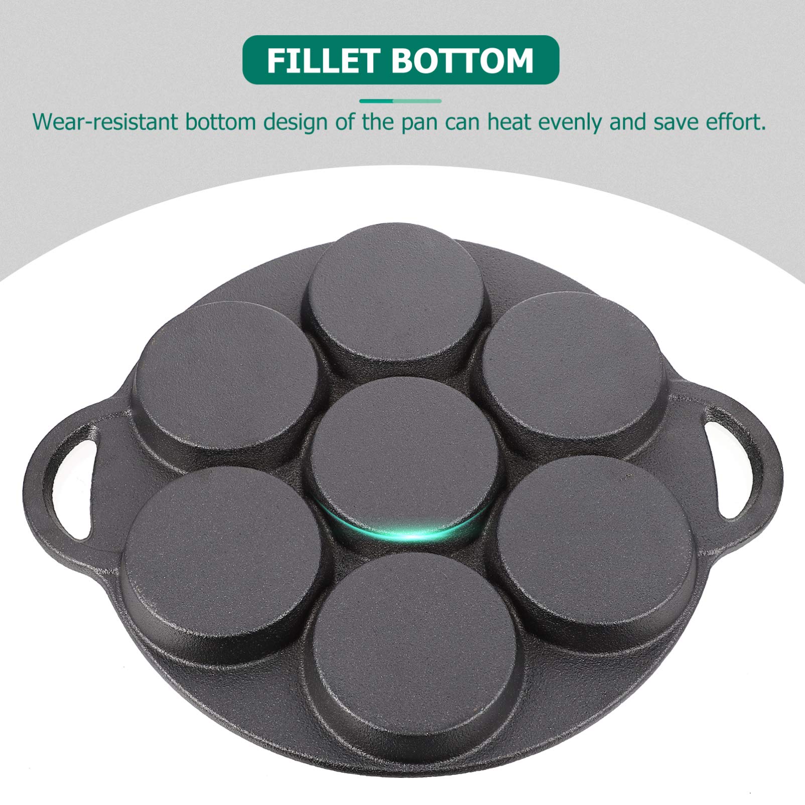 Cabilock 6 Cup Egg Frying Pan Non Stick Egg Burger Steak Pan Breakfast Skillet Cooker Multipurpose Pancake Pan Omelet Cooker Griddle