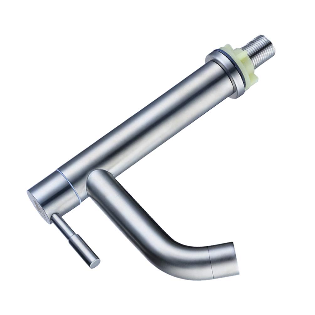 Cabilock Cabilock Single Cold Basin Faucet Stainless Steel Kitchen Faucet Bathroom Metal Faucet (Style 3)