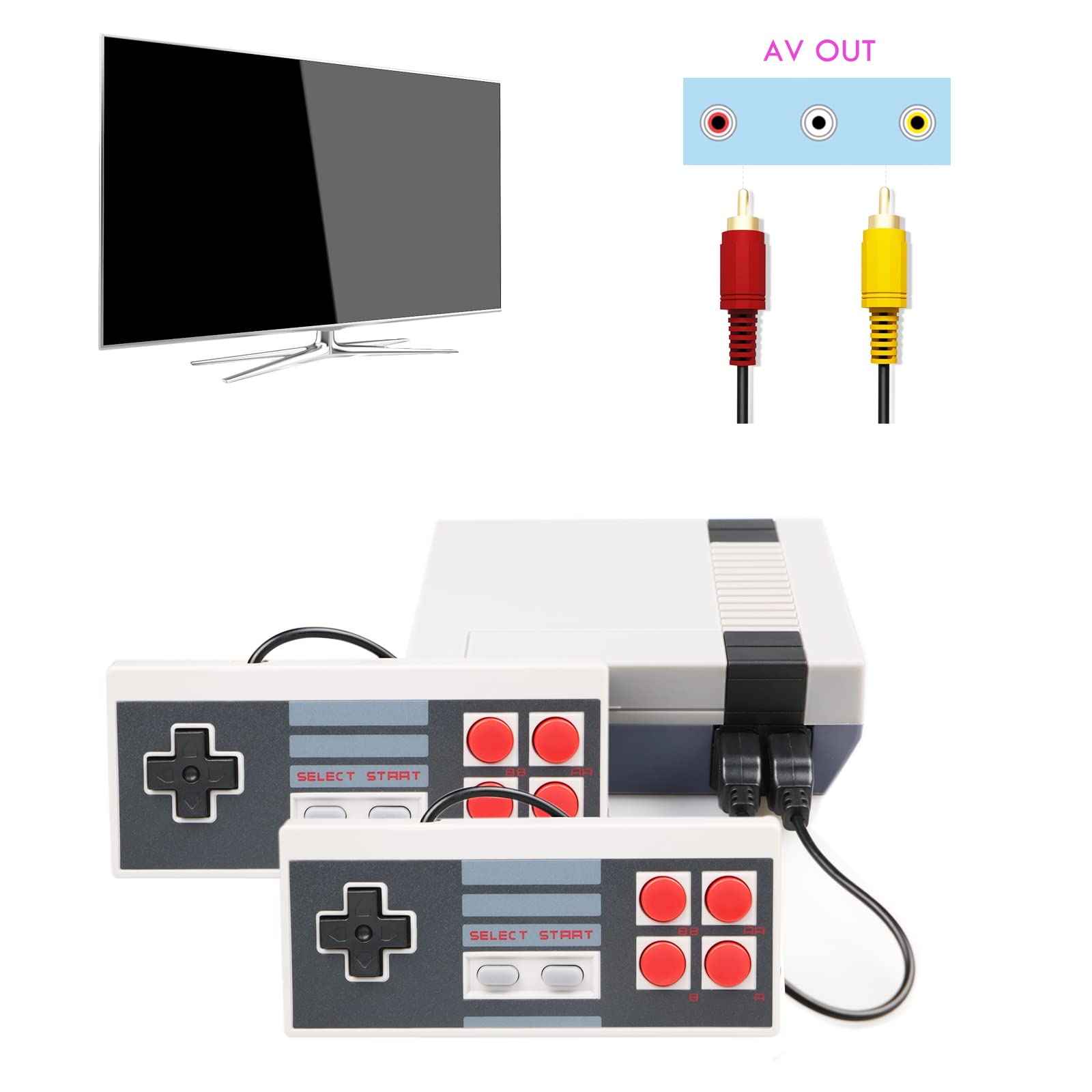 Anyando Retro Game Console, Mini Classic Game System TV Video Games Console with 2 Classic Controller and Built-in 620 Video Games, AV Output Plug and Play,Birthday Choice for Children/Adults
