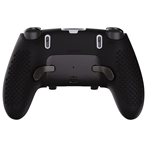 PlayVital 3D Studded Edition Anti-Slip Silicone Cover Case for ps5 Edge Controller, Soft Rubber Protector Skin for ps5 Edge Wireless Controller with 6 Thumb Grip Caps - Black