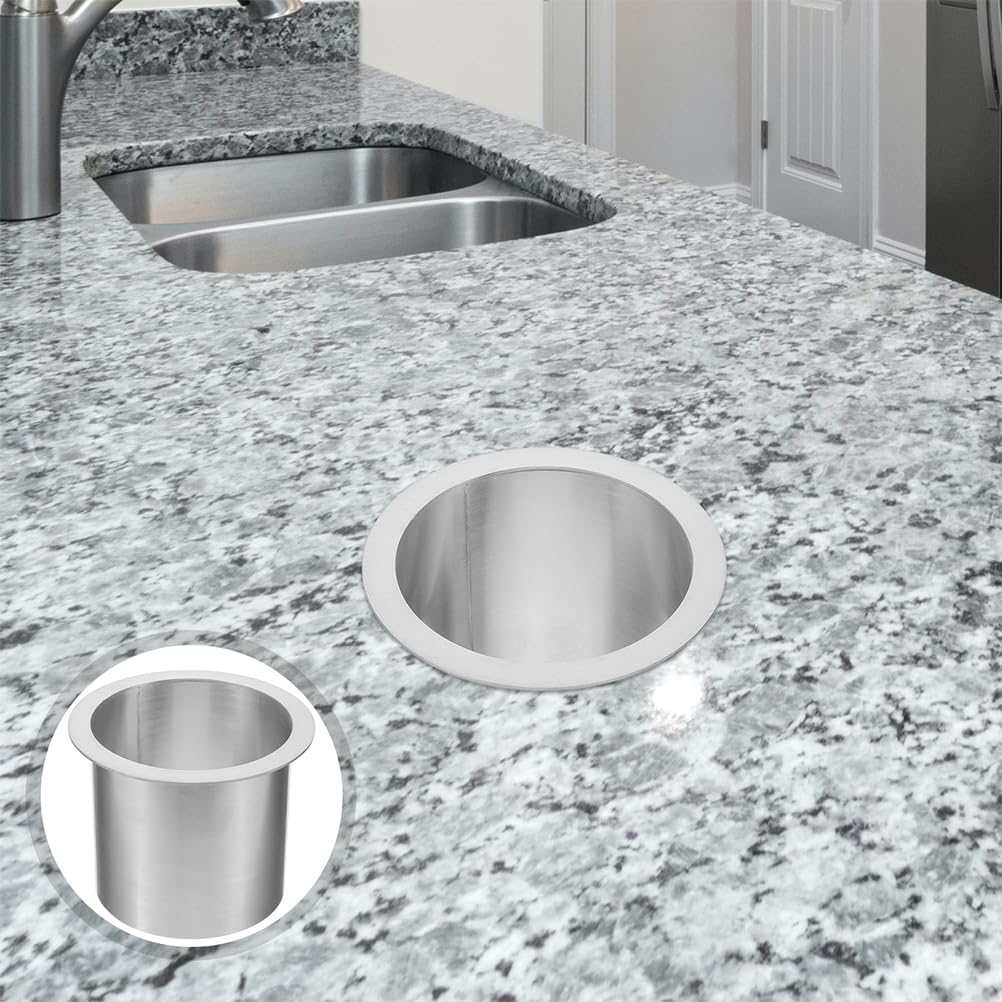 Cabilock Stainless Steel Trash Grommets Round Countertop Waste Trash Chute Grommet for Countertop Inserted Trash Chutes