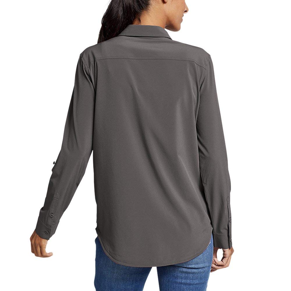 Eddie Bauer Women's Departure 2.0 Long-Sleeve Shirt, Dark Smoke, Medium
