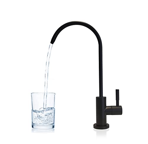 BlueBay Kitchen Drinking Water Faucet,100% Lead-Free for Non-air Gap Water Filtration System. High Grade Stainless Steel 304,Fits Most Reverse Osmosis Faucet (RO) (Matt Black)