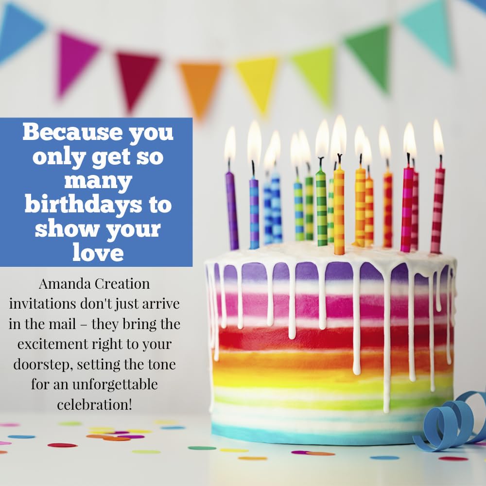 Bubble Birthday Party Invitations, 20 5x7 Fill In Cards with Twenty White Envelopes by AmandaCreationâŚ