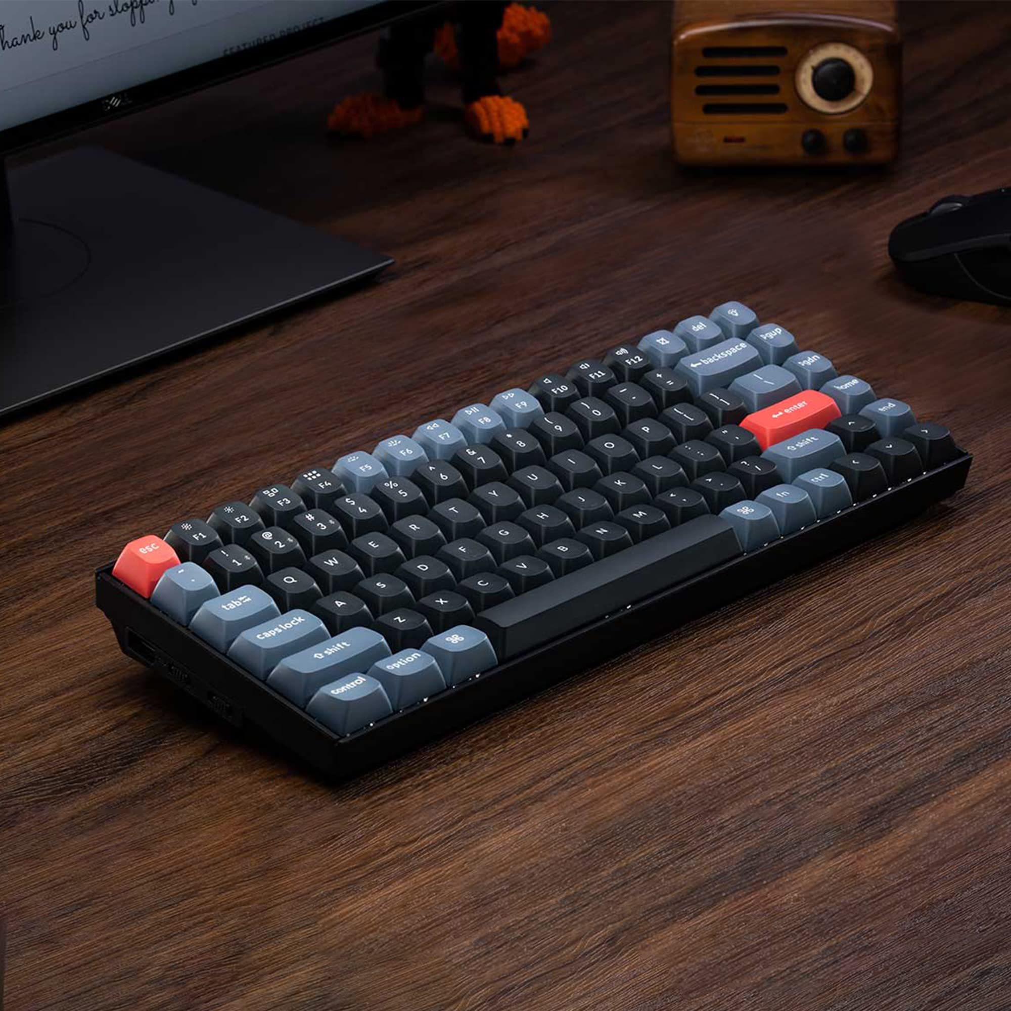 Keychron K2 Pro QMK/VIA Wireless Mechanical Keyboard, Custom Programmable Macro Wired Keyboard with Hot-Swappable K Pro Brown Switch White LED Backlight PBT Keycaps for Mac Windows Linux