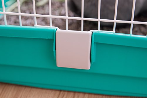 IRIS USA Medium Wire Animal House, Easy to Clean Cage with Wide Access Drop Down Door for Small-Sized Pets Animals Rabbits Guinea Pigs Rats, Green