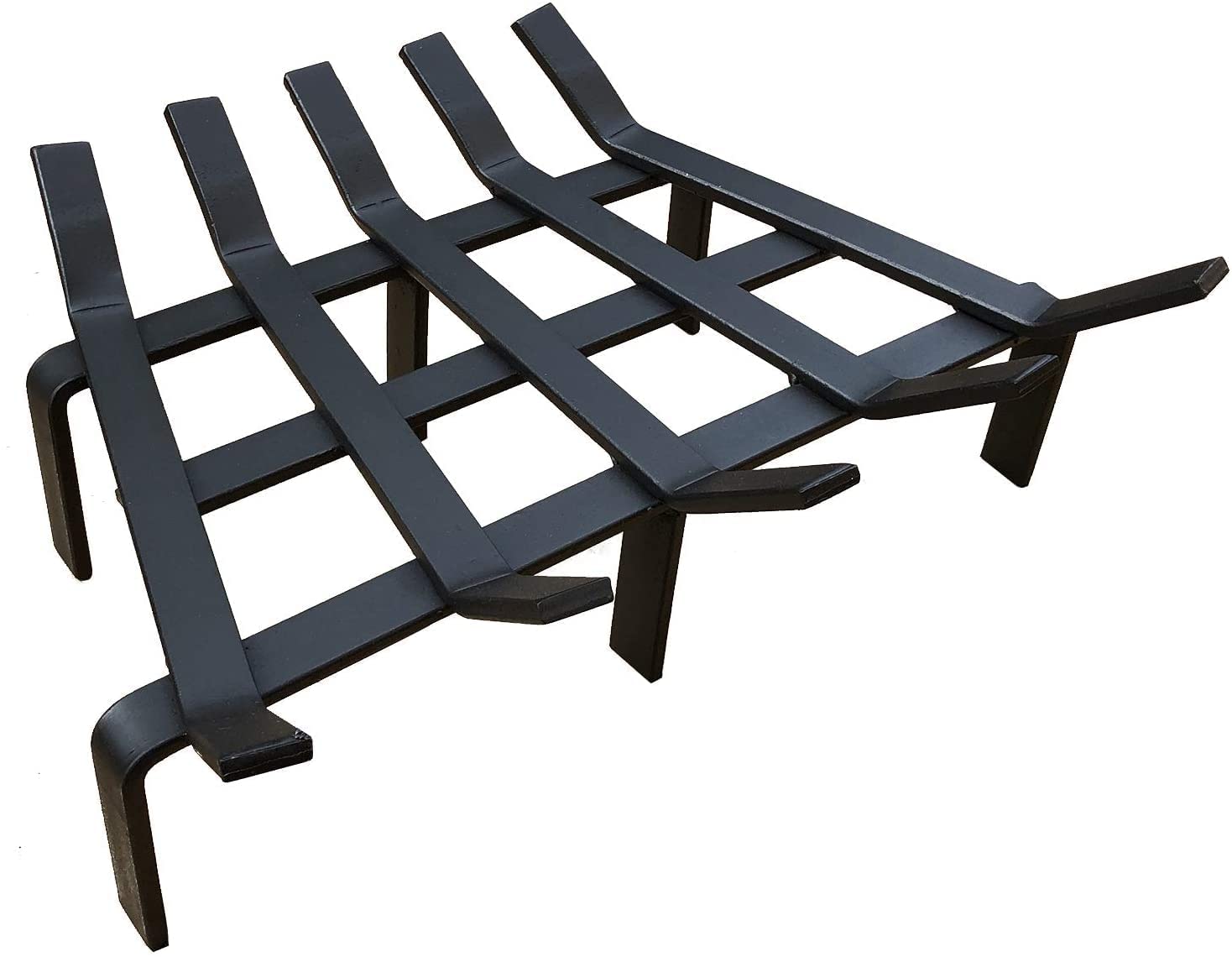 Hi-Flame HIFLAME 15 Inch Fireplace Log Grate Steel Fire Grate for Wood Burning Stove Firewood Holder, Heavy Duty Wide Iron for Indoor Chimney and Outdoor Camping Fire Pit (Black) (15 Inch)