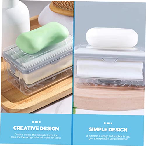 Alipis Box soap Box bar soap Dish soap Dispenser Bag Kitchen soap Dispenser soap bar Holder soap Tray Laundry soap containers Plastic Container pp Multifunction Suitcase Travel