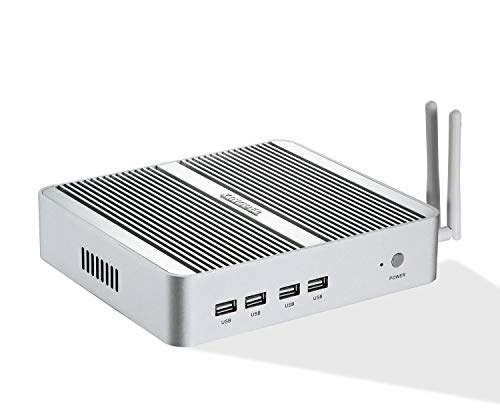 KINGDEL Smart Design Mini Desktop Computer, Fanless Mini PC with i3 7th Gen. CPU, 16GB RAM, 256GB SSD, 4K: 4096x2304, HD Port, VGA, LAN, All Metal Body