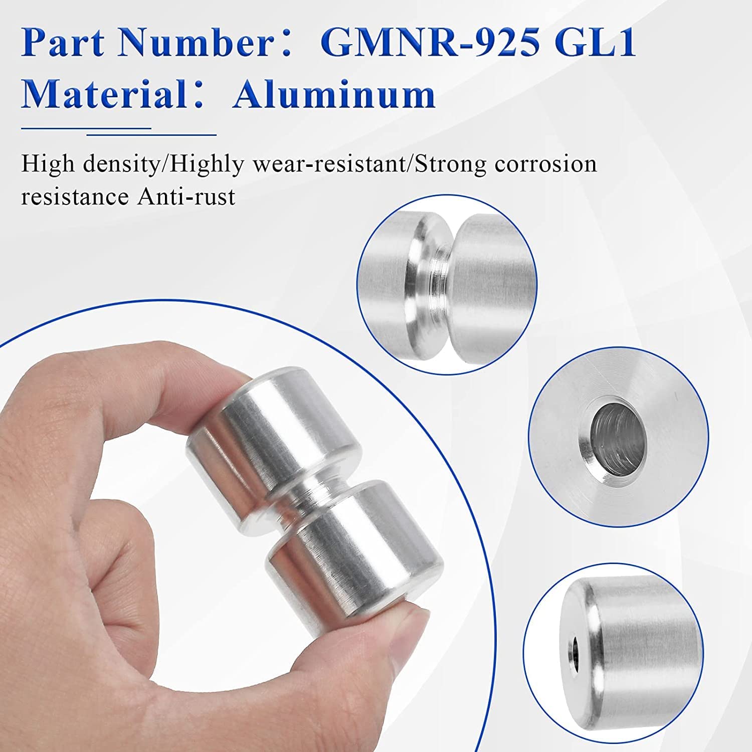 Aluminum Rollers Pins Washers Rings GL1 GMNR925 Compatible with Trailer Tailgate Lift Replacement Kit Fit for Trailer Tailgate, Easy Lift Gate etc Lift Assist Parts-2pck