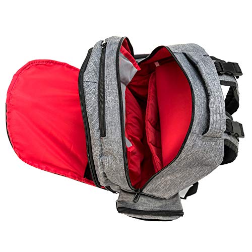 Diaper Tote Baby Nappy Messenger Bag Travel Purse For Mom & Dad w/Stroller Straps & Changing Pad Grey… (Tote)