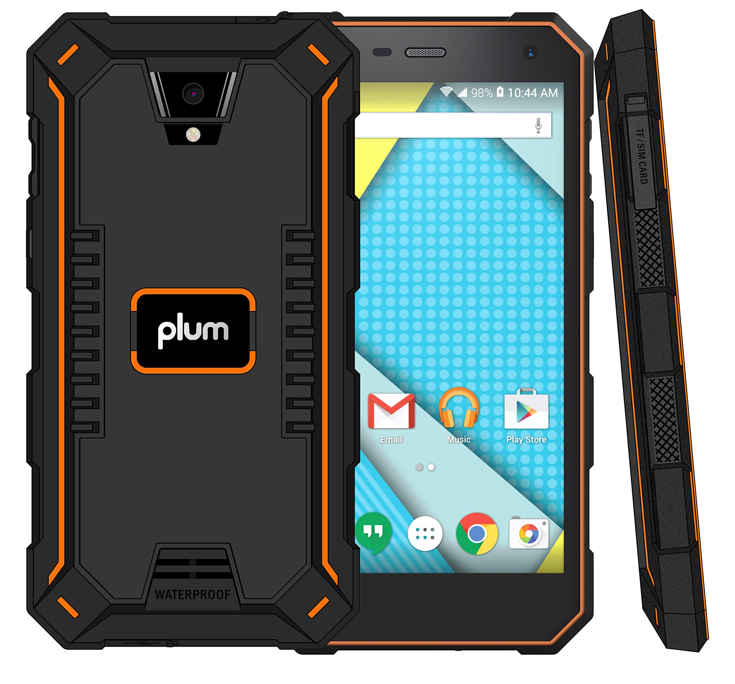Plum Gator 4 - Rugged Phone Unlocked 4G GSM 13 MP Camera 5" Display IP68 Water Proof Shock Proof 5000 mAh Powerful Battery