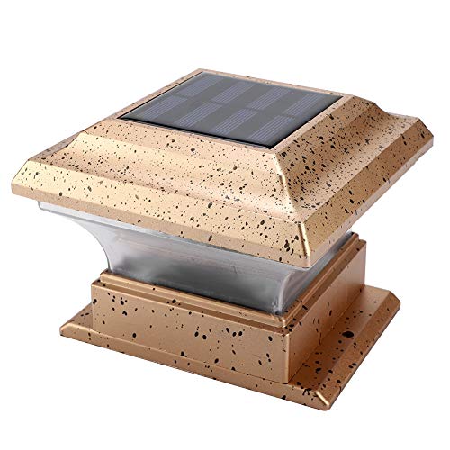 Shipenophy Solar Light Solar Powered Garden Security Lamp Outdoor Waterproof Home Garden Post Deck Light(Warm Yellow Light)