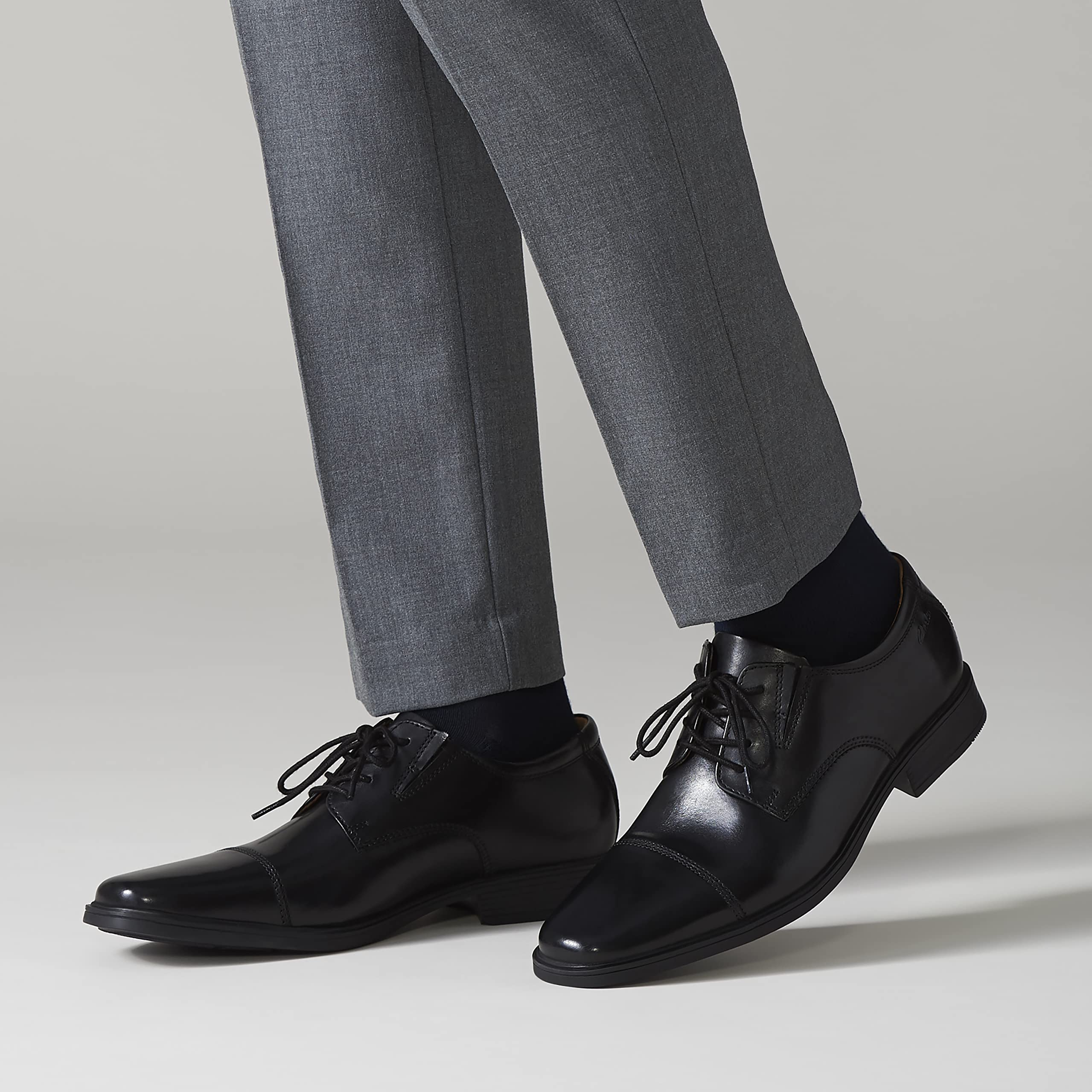 Clarks Men's Tilden Cap Oxford Shoe,Black Leather,12 M US