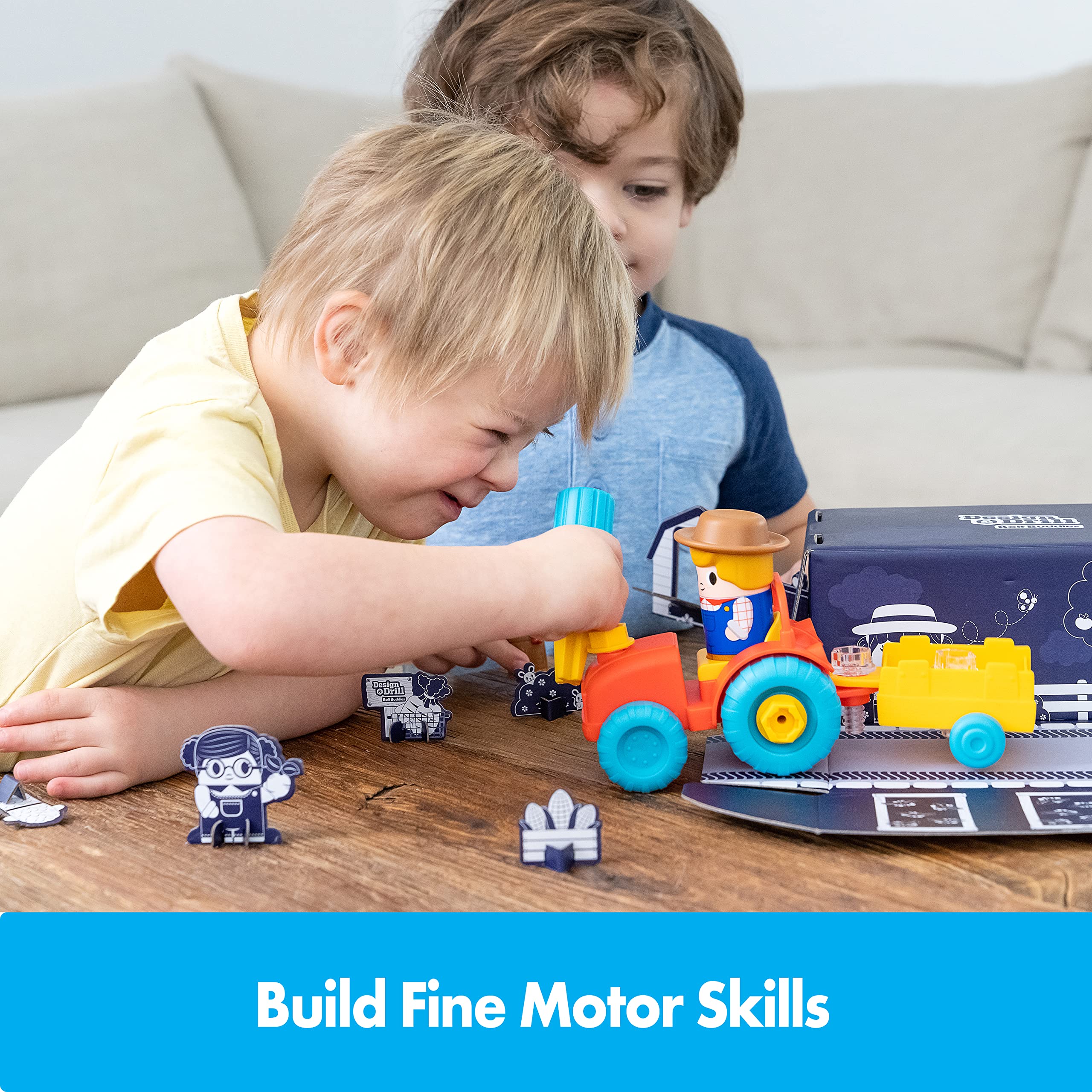 Educational Insights Design & Drill Bolt Buddies Tractor Take Apart Toy with Screwdriver Tool, Preschool STEM Toy, Gift For Boys & Girls, Ages 3+