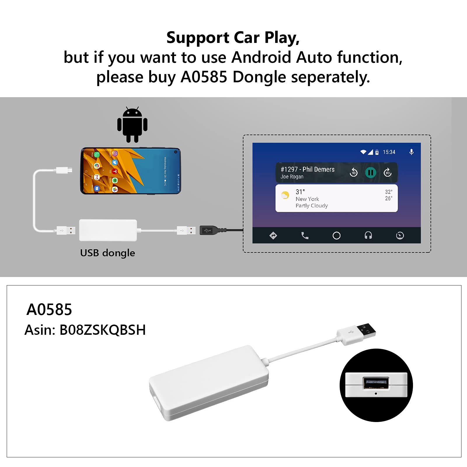Android 10.0 Double Din Car Stereo, Eonon Quad Core Car Radio with GPS Navigation/IPS Display, Built-in Apple CarPlay & DSP, Support Android Auto/Fastboot/Backup Camera/Wi-Fi, 10.1 Inch-GA2187X