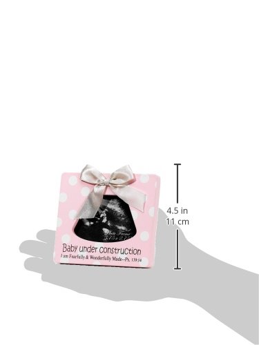 Dicksons Boy Under Construction Psalm 139:14 Blue Polka Dot 4.5 x 5 MDF Sonogram Photo Frame Sign Plaque