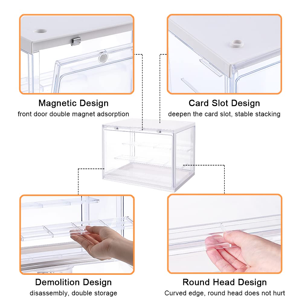 seewavom Acrylic Clear Display Case Dustproof Blind Box Transparent Assemble Storage Showcase Collection Acrylic Cube for Toy Dolls Souvenirs Models