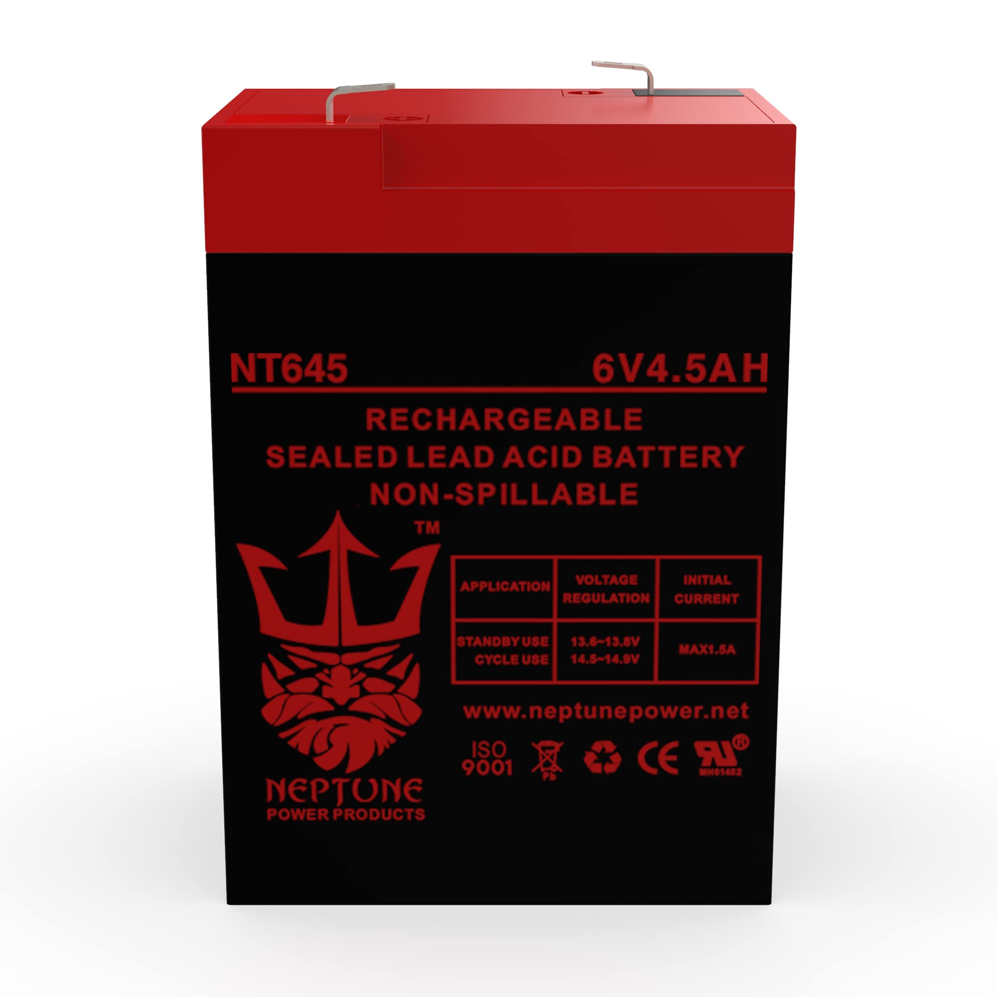 Neptune Power Products Neptune 6V 4.5Ah NT-645 Rechargeable SLA Sealed Lead Acid Battery - 2 Pack