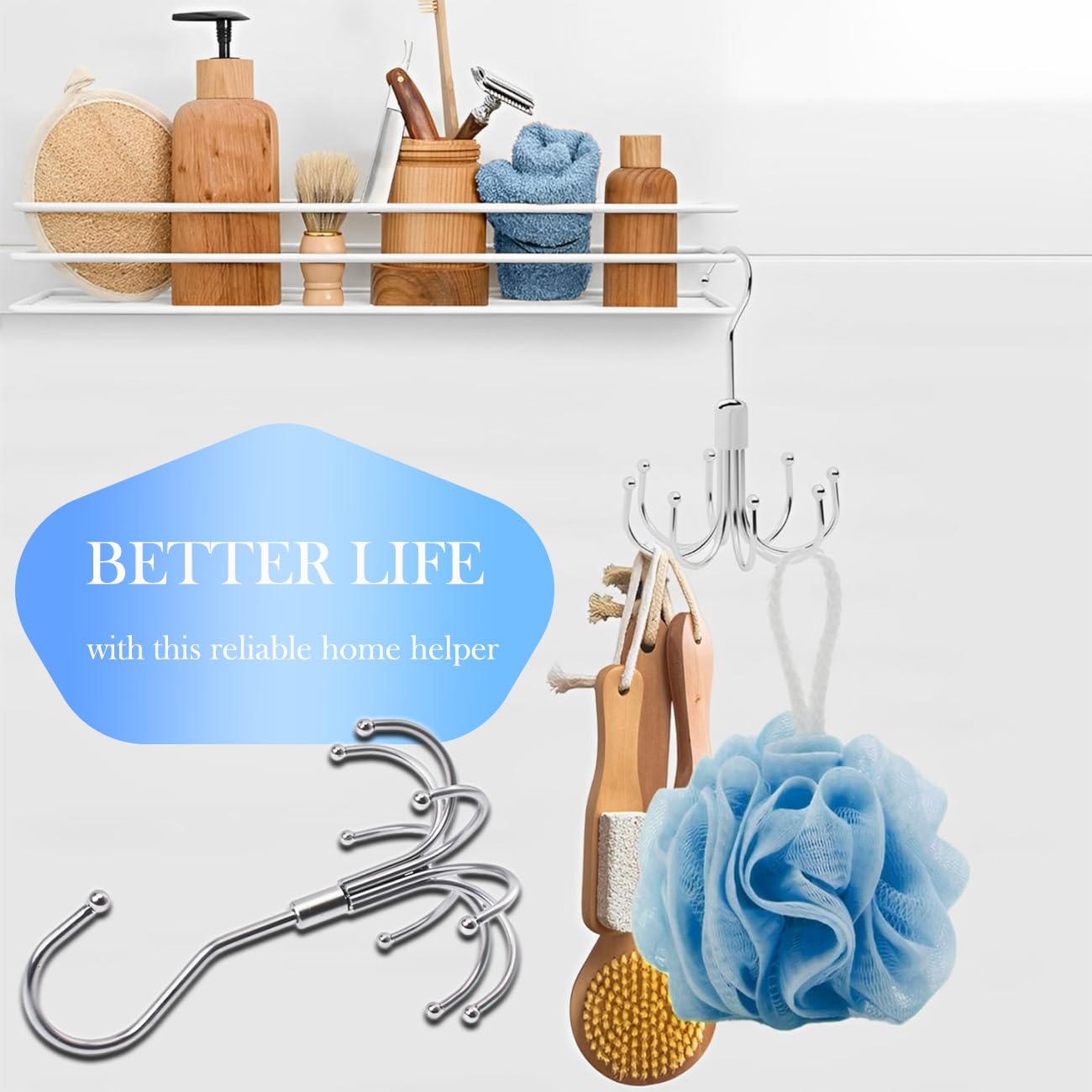 Belt Hanger, Belt Organizer for Closet Organizers and Storage, Rotatable Space Saving Hangers Rack Holder Hooks for Hanging Tie, Hat, Scarf, Tank Top, College Dorm Room Essentials Accessory Organizers