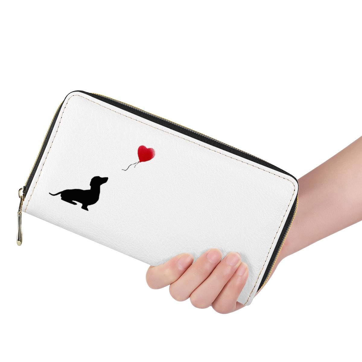doginthehole Dachshund Wallets for Women Zipper Phone Long Clutch Ladies Wallets and Card Holder Organizer PU Leather Purse
