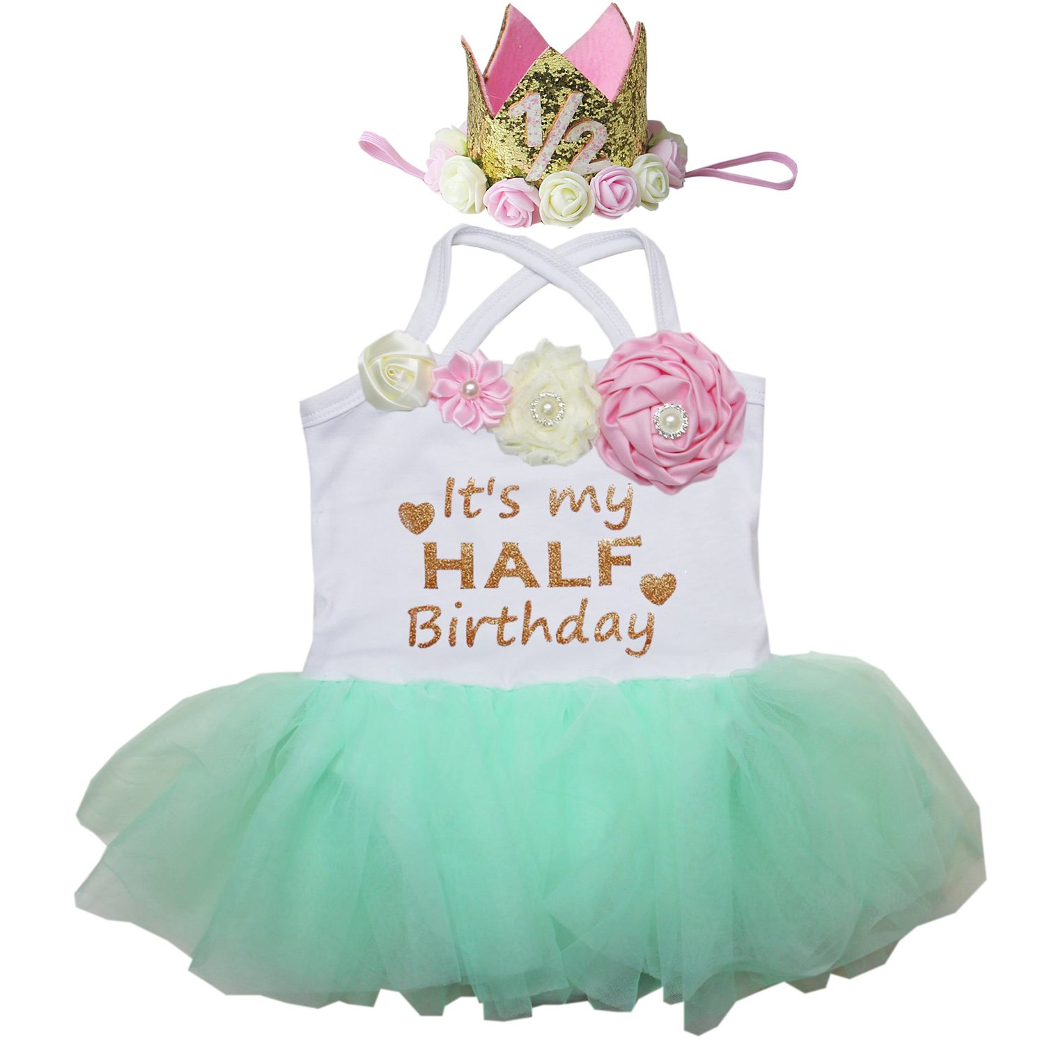 Kirei Sui Baby Half Birthday Tulle Tutu Bodysuit Tutu L Mint