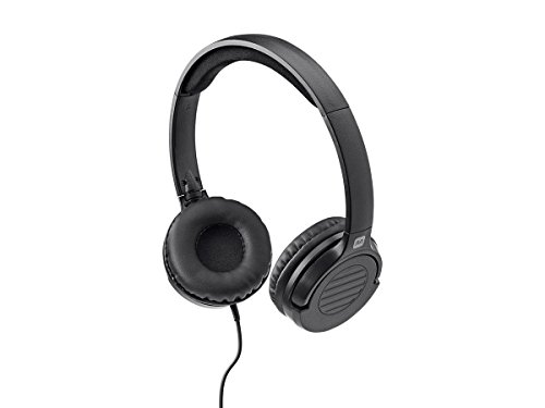 Monoprice 113191 Hi-Fi Lightweight On-Ear Headphones with in-Line Play/Pause Controls and Built-in Microphone, Clear