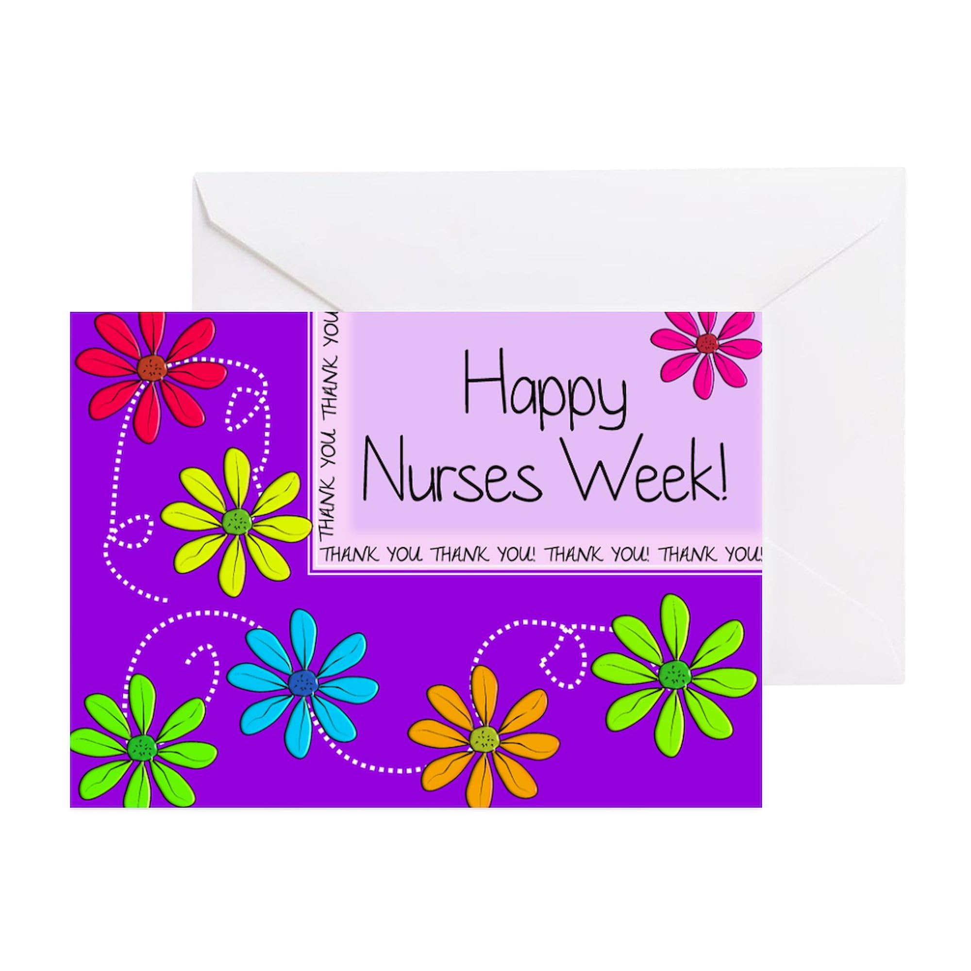 CafePress Happy Nurses Week Greeting Card (20-pack), Note Card with Blank Inside, Birthday Card Glossy