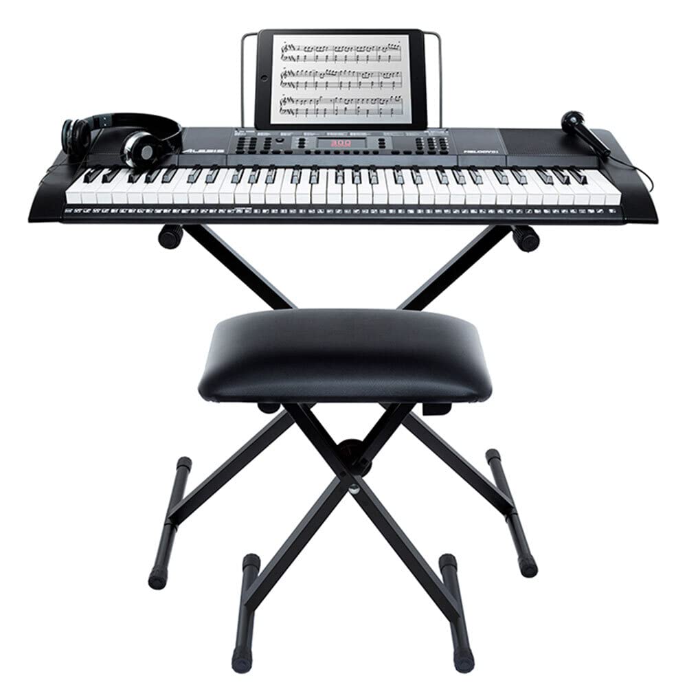 Alesis Melody 61 Beginner Bundle | 61-Key Portable Keyboard with Stand, Bench, Headphones, and Microphone