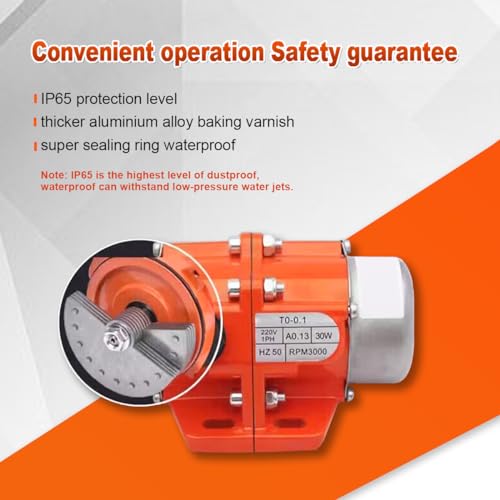 ATO AC 110V Concrete Vibrator Motor Adjustable Amplitude Low Noise Concrete Vibrating Motor Aluminum Alloy Vibrating Vibrators for Shaker Table,1 Phase 3600rpm with CE Certificate 100W