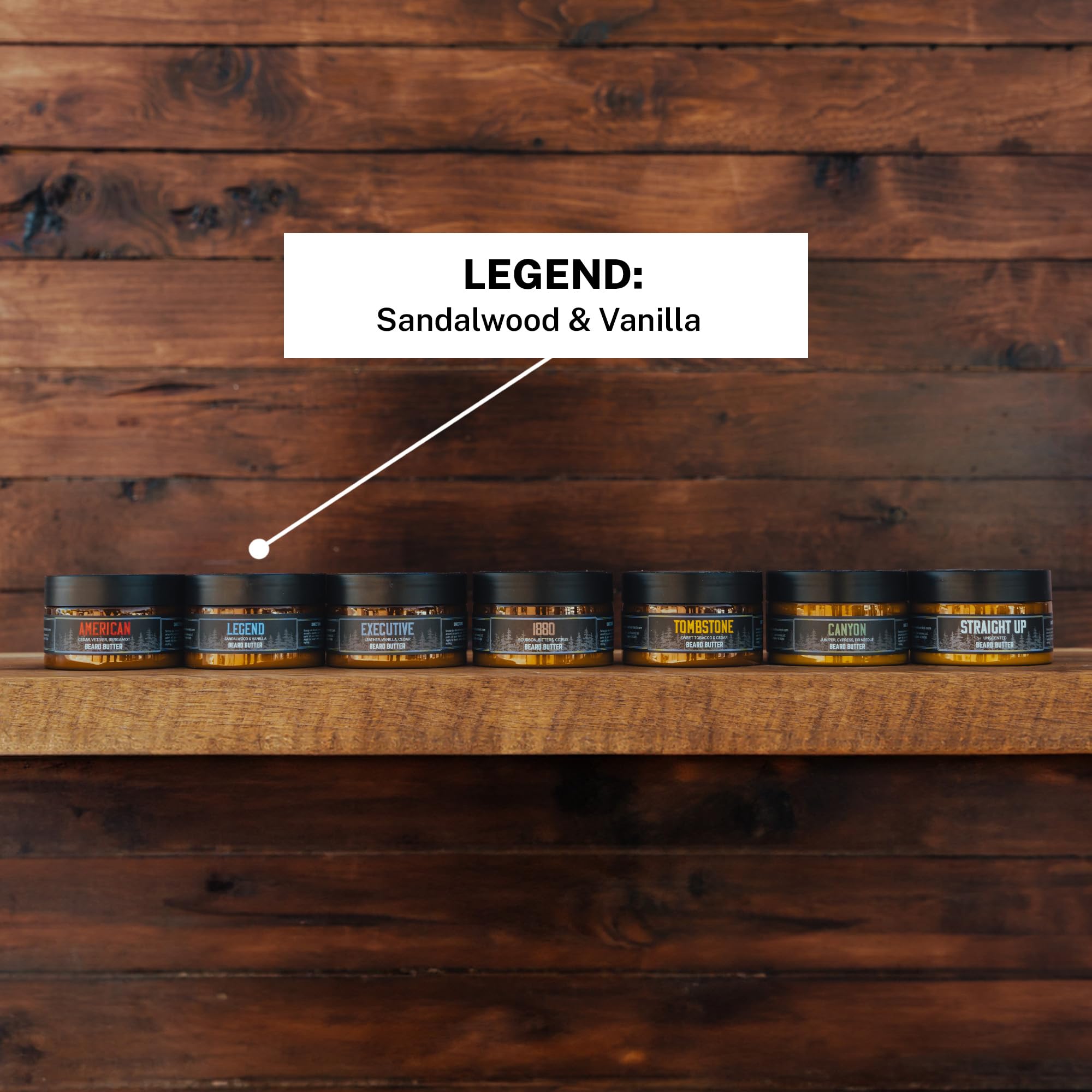 Live Bearded Beard Butter, 3 fl oz - Made in the USA - All-Natural Leave-in Conditioner and Softener with Shea | Legend Scent - Sandalwood, Vanilla