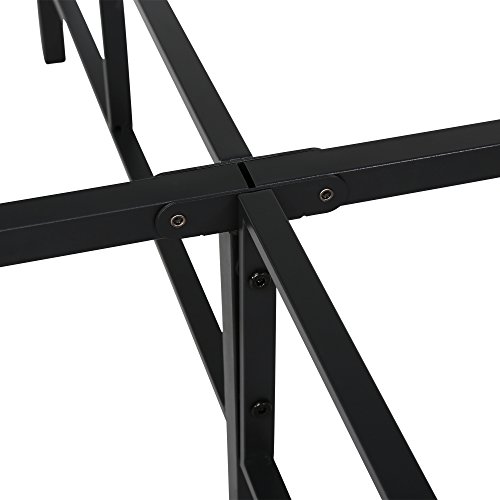 Sleeplace 14 Inch Heavy Duty Steel Slat Bed Frame/Non-Slip/Under-Bed Storage/No Box Spring Needed/No Squeaking/Bedroom Basic/Modern, Black, King
