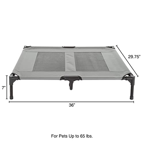 PETMAKER Elevated Dog Bed – 36x29.75 Portable Bed for Pets with Non-Slip Feet – Indoor/Outdoor Dog Cot or Puppy Bed for Pets up to 80lbs Large (Gray)