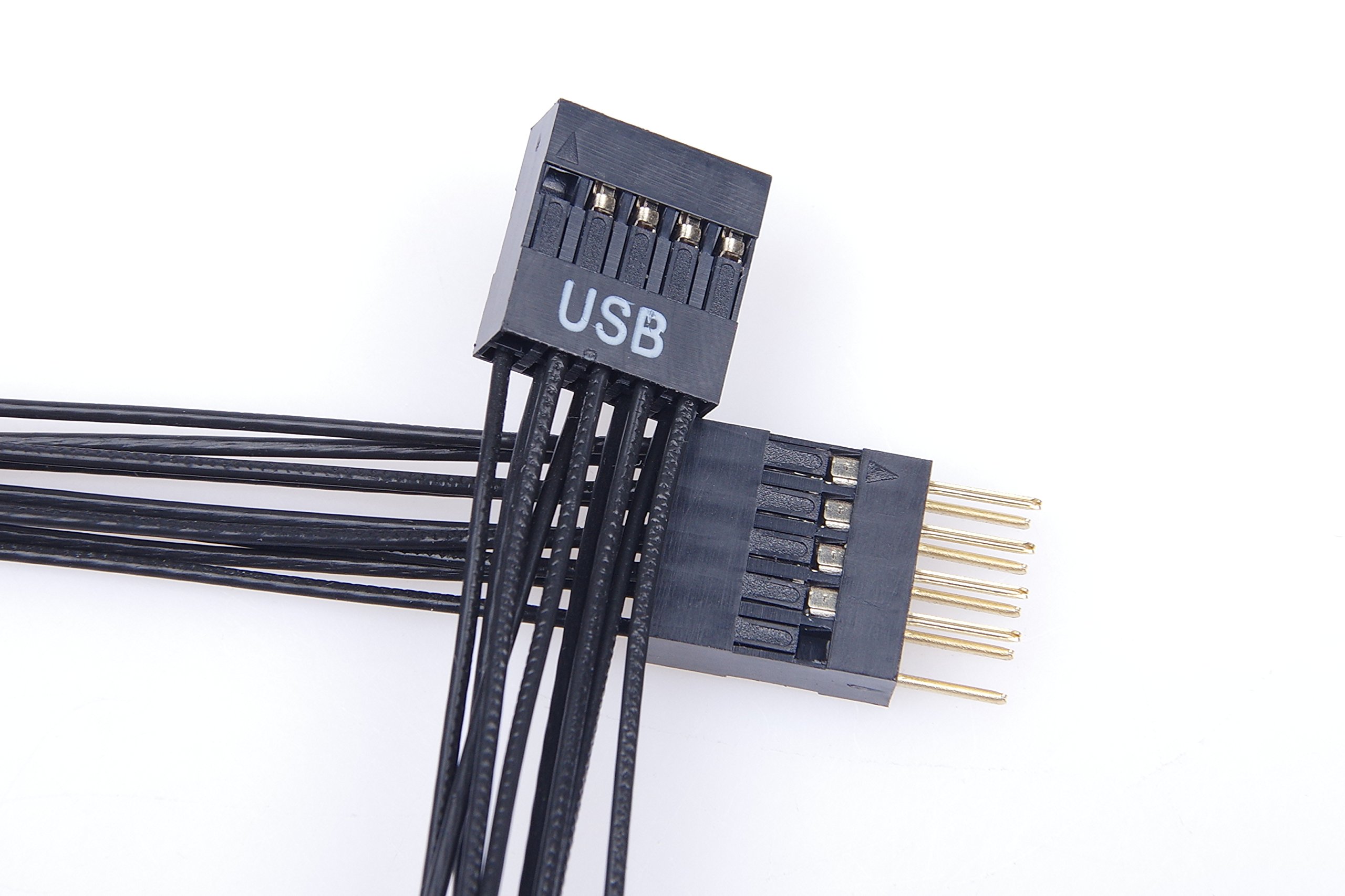 LM YN Motherboard Extension Cable Set 22AWG Silver Plating Cord Gold-Plated Plug Six Kinds POWE LED HDD LED Power SW Reset SW HD Audio Front USB Extension Cable Length 11 inches Compatible with PC