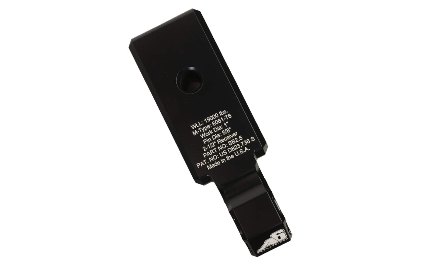 Agency 6 Recovery Shackle Block Assembly 2.5 INCH Double Hole, Black - Hitch Receiver Block - Proudly Made in The USA