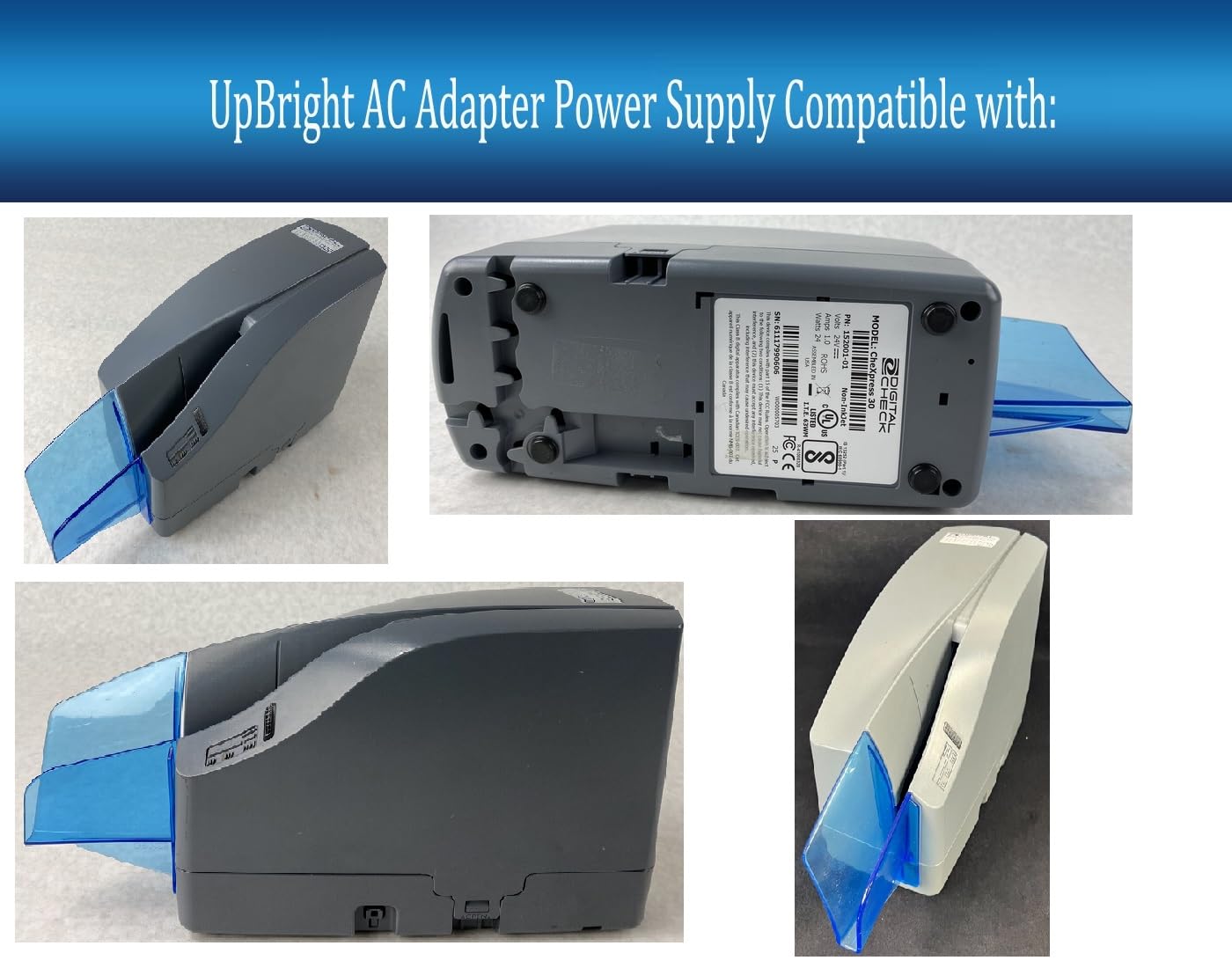 UpBright 24V AC Adapter Compatible with Digital Check CheXpress 30 CX30 30KF CX30F 152001-01 152000-01 152000-02 PS30ICEAK1000U PS301CEAK1000U 152021-02 Scanner 152021-05 XY24S-2401000Q-U Power Supply