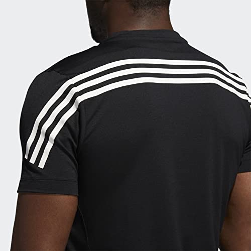 adidas AEROREADY Lyte RYDE Short Sleeve Zip Tee Men's, Black, Size M