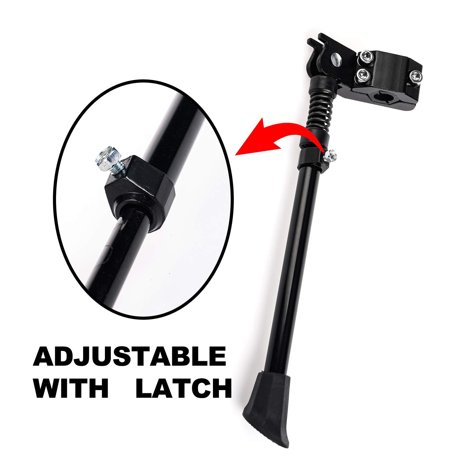ADDMOTOR Bicycle Kickstand Adults Rear Mount Adjustable Bike Side Kickstand Aluminium Alloy (Black)