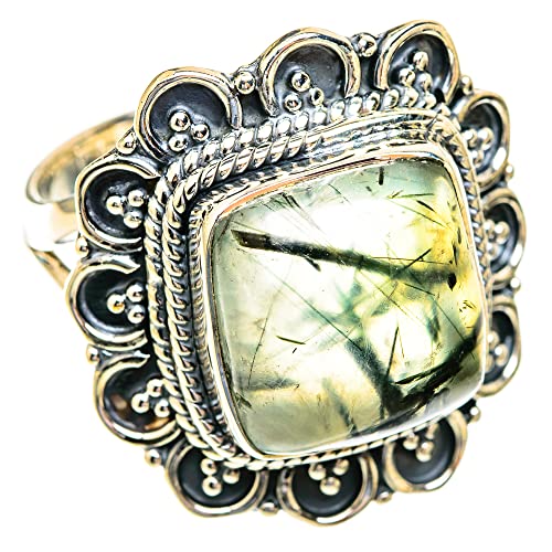 Ana Silver Co Prehnite 925 Sterling Silver Ring Size 8.5 - Handmade Jewelry, Bohemian, Vintage RING119054